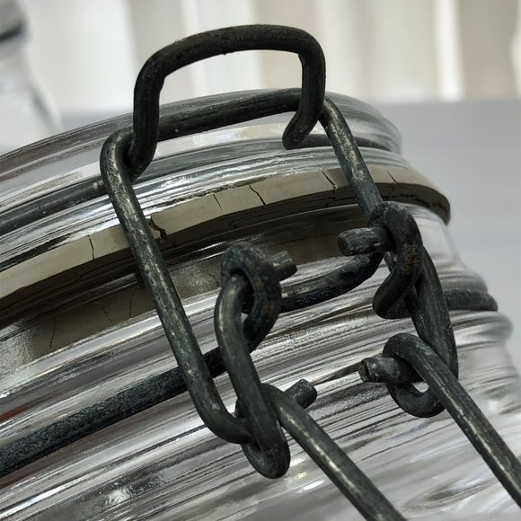 Storage & Organization | 2 Vintage Liter Glass Bail Trigger Jars | Poshmark